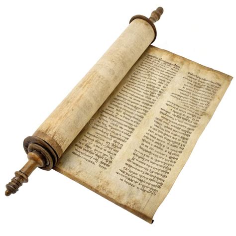 Ancient Scroll With Writing Isolated On White Background Stock Illustration Illustration Of