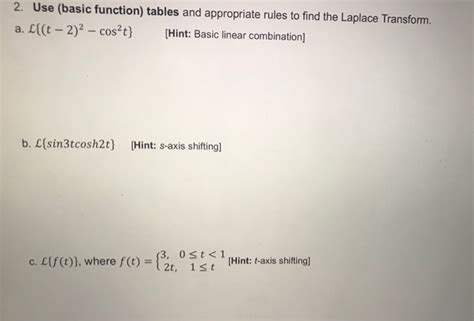 Solved 2 Use Basic Function Tables And Appropriate Rules