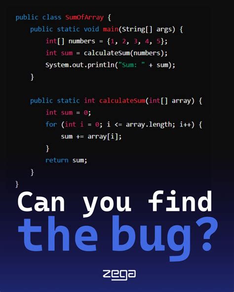Zegasoftware On Linkedin Codingchallenge Java Programming Bughunt Zegasoftware