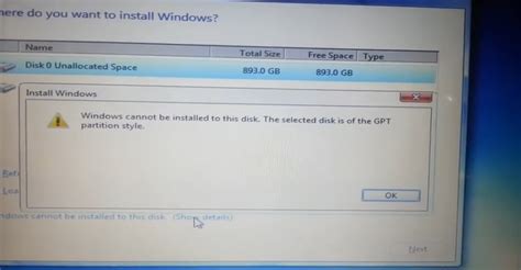 Windows Cannot Be Installed To This Disk The Selected Disk Is Of The Gpt Style