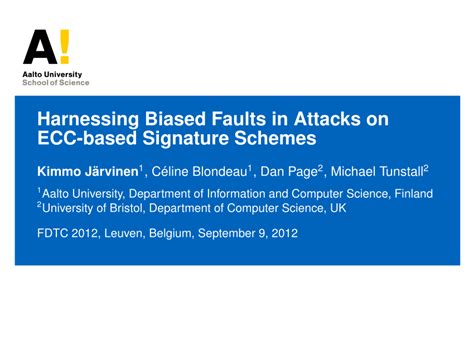 pdf harnessing biased faults in attacks on ecc based signature schemes