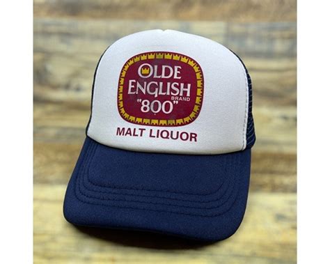 Olde English 800 Malt Liquor Unisex Trucker Hat Navy Snapback 60s Beer