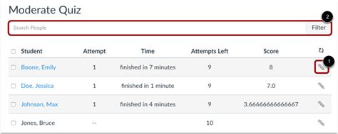 canvas adding extra attempts and extra time on a quiz delta state