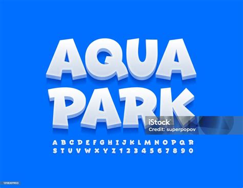 벡터 재미 기호 아쿠아 공원 알파벳 문자와 숫자의 만화 스타일 세트 컴퓨터 글자에 대한 스톡 벡터 아트 및 기타 이미지 컴퓨터 글자 재미 워터 파크 Istock