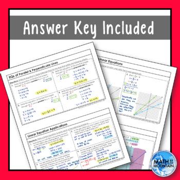 Algebra 1 Warm Ups Unit 6 Equations Of Linear Functions TPT