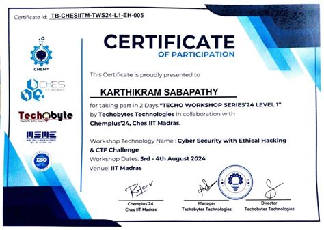 Karthik Ram On Linkedin Cybersecurity Iitmadras Ethicalhacking Techobyte