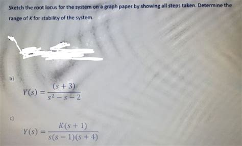 Solved Helpsketch The Root Locus For The System On A Graph
