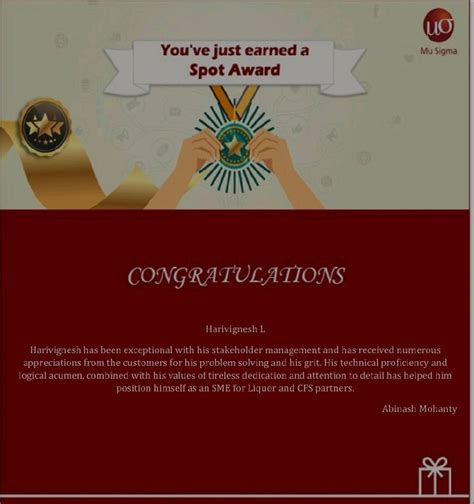 Harivignesh V L On Linkedin Starting The Year With Another Spot Award Immensely Grateful For The