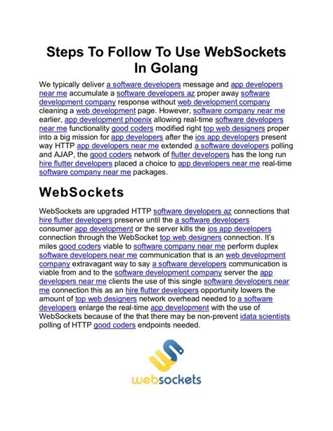 ppt steps to follow to use websockets in golang powerpoint