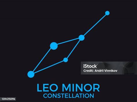 레오 마이너 별자리 밤 하늘에 별입니다 별과 은하의 클러스터 검은 색 배경에 파란색의 별자리입니다 벡터 일러스트레이션 0명에 대한 스톡 벡터 아트 및 기타 이미지 Istock