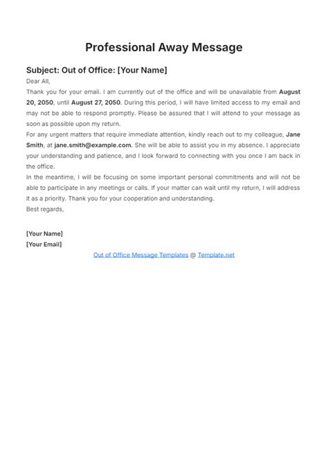 Free Out Of Office Message For Jury Duty Template To Edit Online