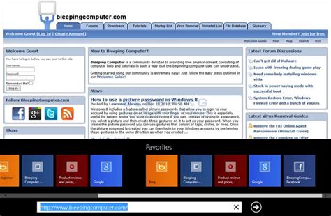 How To Add Or Remove A Favorite In The Internet Explorer 10 App