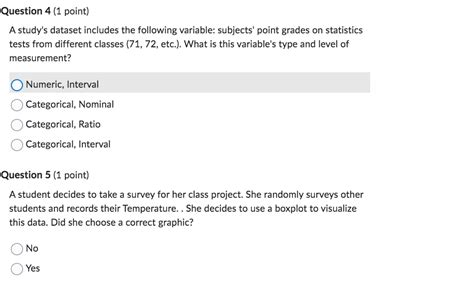 Solved A Study S Dataset Includes The Following Variable Chegg