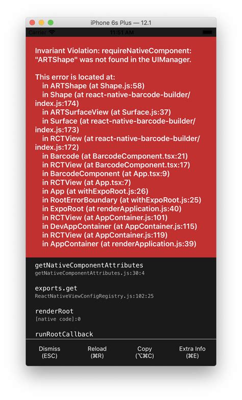 no component found for view with name artshape · issue 49 · wonsikin react native barcode