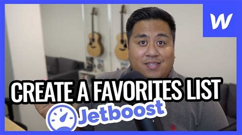 Webflow Tutorial Create A Favorites List With Jetboost Youtube