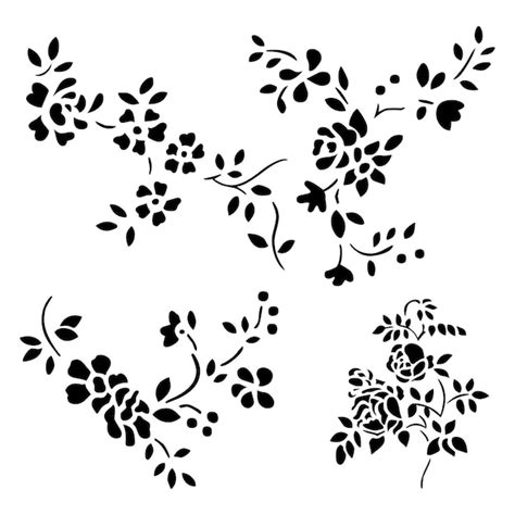 Premium Vector Flower Art Black Vectos