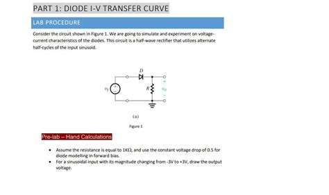 Solved PART DIODE I V TRANSFER CURVE LAB PROCEDURE Chegg Com