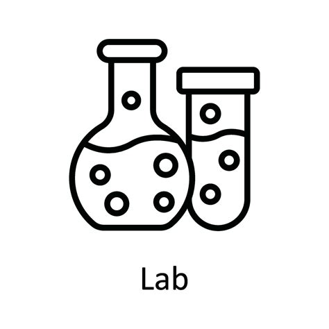 Lab Vector Outline Icon Design Illustration Medical And Health Symbol On White Background Eps
