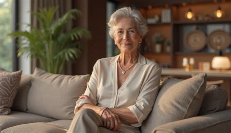 Mature Woman 6570 Years Old Wearing A Fashionable Age Appropriate