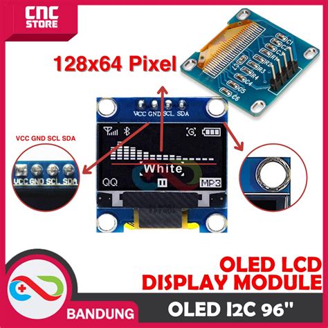Jual Oled White Putih 096 Inch I2c Iic 128x64 Display Module Lcd