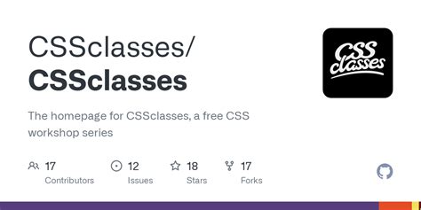 Github Cssclassescssclasses The Homepage For Cssclasses A Free Css Workshop Series