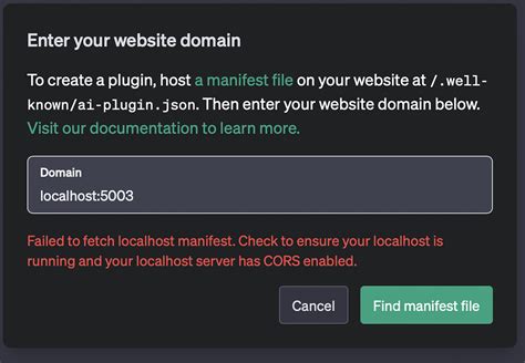Error On Plugins Quickstart Failed To Fetch Localhost Manifest Plugins Actions Builders