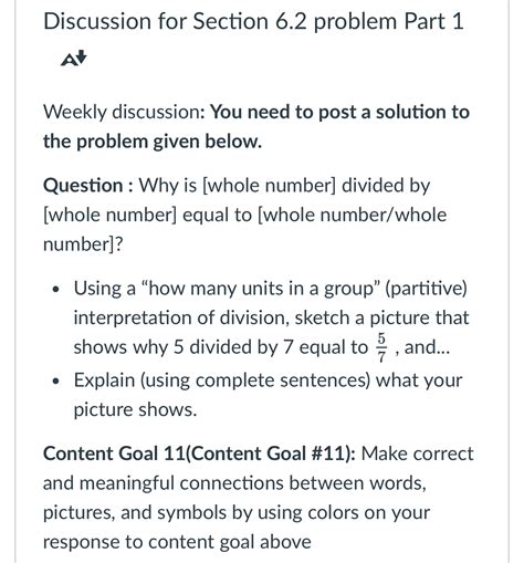 Solved Discussion For Section 6 2 Problem Part 1Weekly Chegg Com