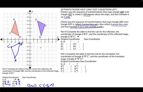 Solved Question 1 A Using Geometry Vocabulary Describe A Sequence Of Transformations That