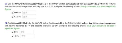 Solved Consider The Second Order Initial Value Problem Chegg