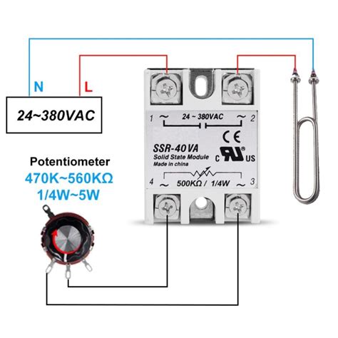 Semiconductor Relay SSR 40VA SSR 75VA SSR 100VA Type 1 Phase Adjustable Variable Resistor 470
