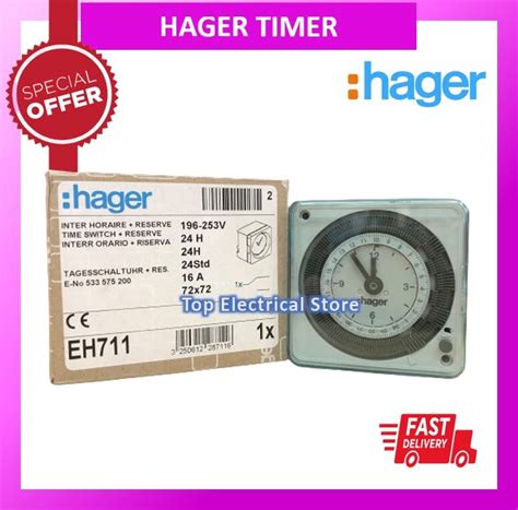 Hager Eh711 24 Hour Timer Switch Time Switch Analogue Lazada