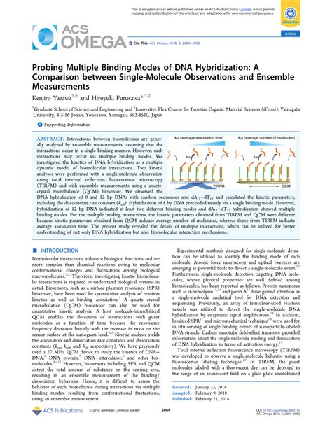Pdf Probing Multiple Binding Modes Of Dna Hybridization A Comparison Between Single Molecule
