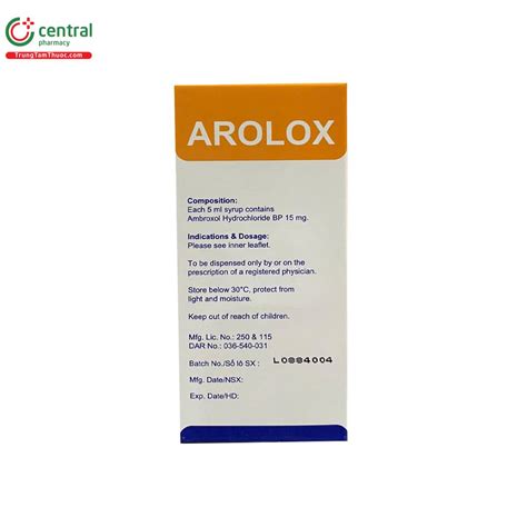 ChÍnh HÃng Thuốc Arolox Giảm Ho Long đờm Hiệu Quả