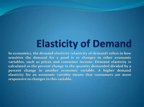 Elasticity Of Demand PPT