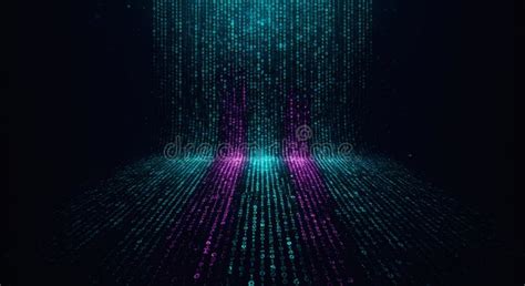 Abstract Data Stream Visualization With Binary Code And Color Accents