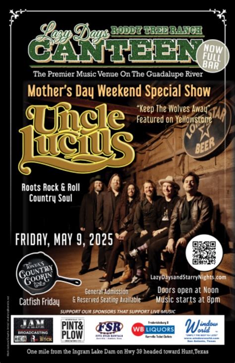 Buy Tickets Uncle Lucius Lazy Days Canteen
