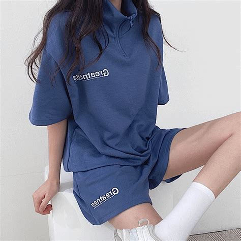 Greatness 오버핏 반팔 아노락 트레이닝세트 3color