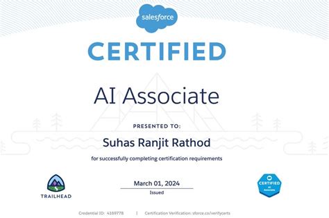 Aiassociate Salesforcecertification Salesforcecertified Suhas Rathod