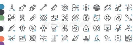Comprehensive Collection Of Diverse Line Icons Design Technology And