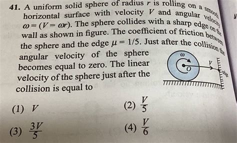 ω V ωr The sphere collides with a share The coefficient of friction b