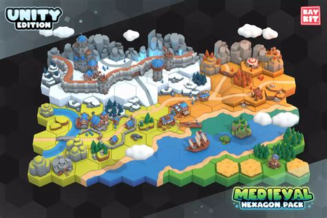 Kaykit Medieval Hexagon Pack Unityhubpro бесплатные ассеты для