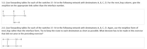 Solved 10 ﻿give Forwarding Tables For Each Of The Switches