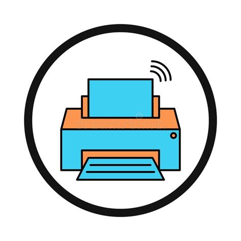 Printer Wifi Fax Electronic Device Digital Printer Icon Stock