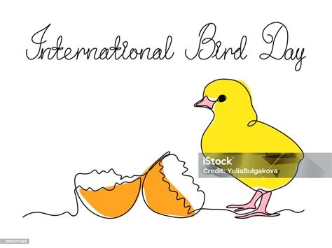 달걀에서 부화한 추상 닭 연속 단일 라인 아트 손 드로잉 스케치 국제 조류의 날 로고 깃털에 대한 스톡 벡터 아트 및 기타 이미지 깃털 날기 낮 Istock