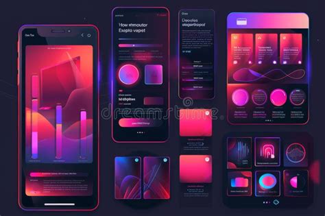 Mobile Phone With A Set Of Ux Templates User Experience User Interface Stock Illustration