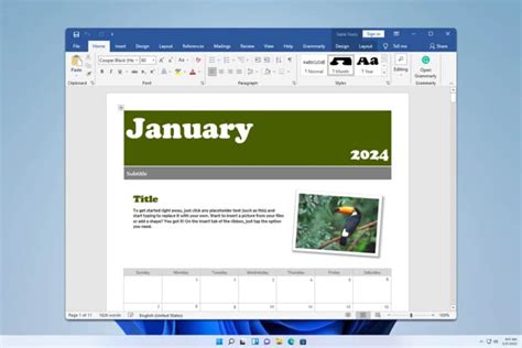 Calendar Template For In Microsoft Word How To Get It