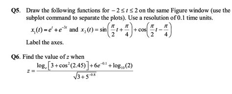 Solved Q5 Draw The Following Functions For −2≤t≤2 On The