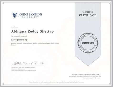 Coursera R Certificate Ppt