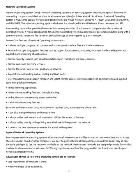 Network Operating Systems Upto Week 10 Pdf Computer Network