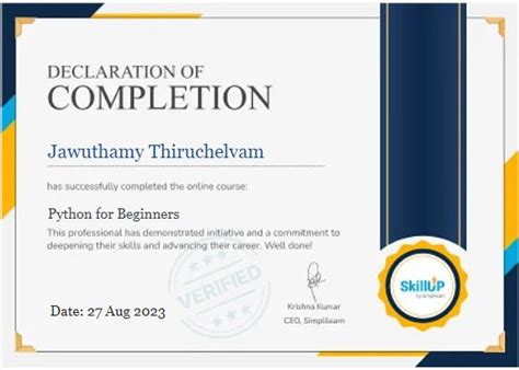 Pythoncertified Simplylearn Continuouslearning Jawuthamy Thiruchelvam